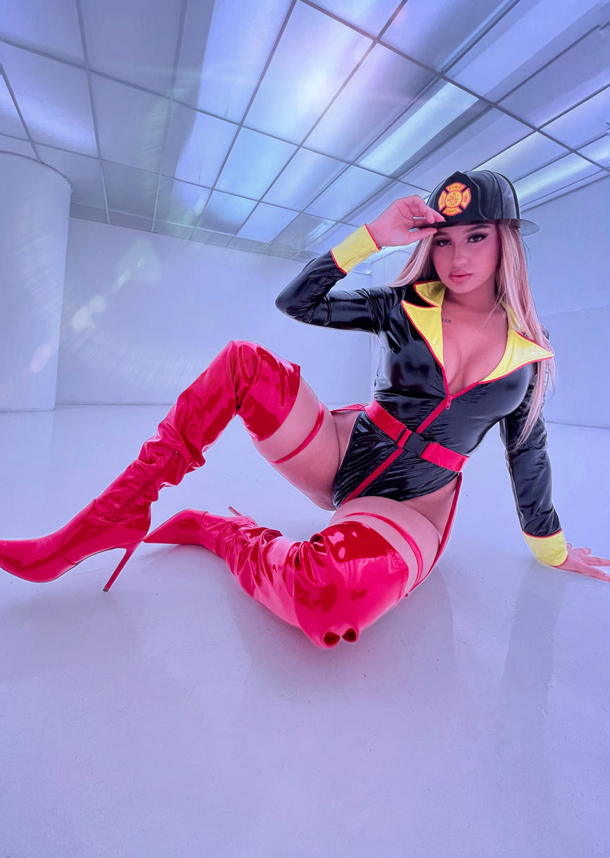 VINYL SEXY FIREFIGHTER BODYSUIT HALLOWEEN COSTUME | LORLIE – Lorlie